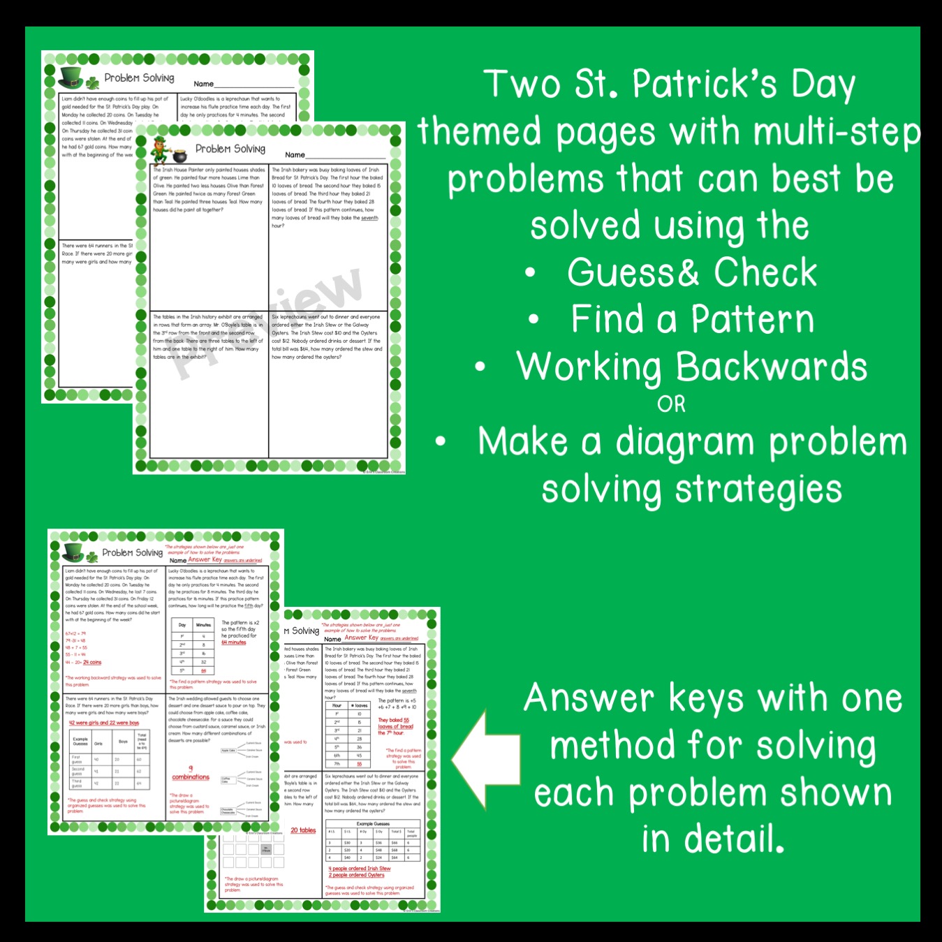 Free St. Patrick's Day Multi Step Problem Solving | Made By Teachers