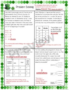 Free St. Patrick's Day Multi Step Problem Solving | Made By Teachers