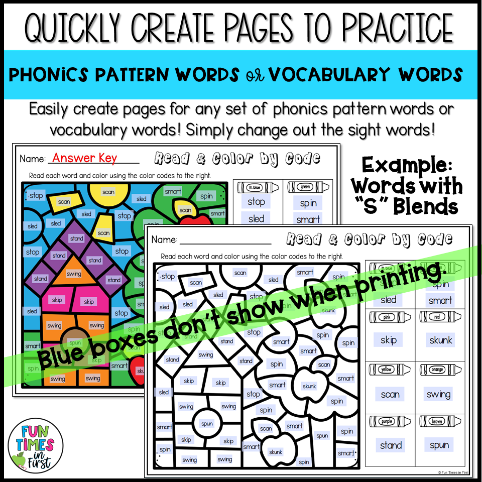 Spring Color By Sight Word Coloring Pages - Editable Sight Word ...