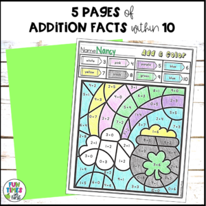 St. Patrick's Day Color by Number | Addition Subtraction & Mixed ...