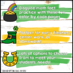 St. Patrick's Day Color by Number | Addition Subtraction & Mixed ...