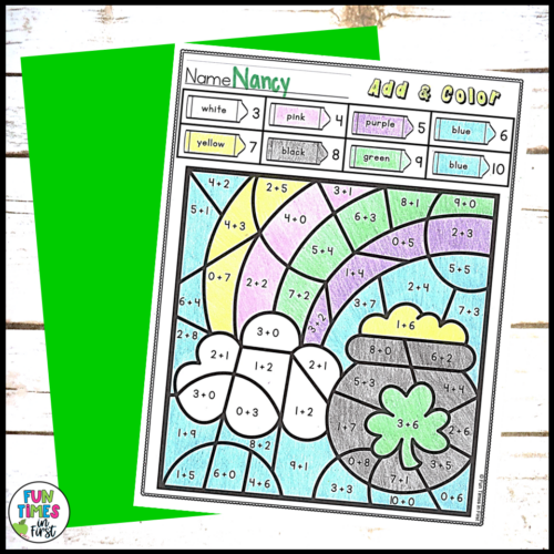 St. Patrick's Day Color by Number | Addition Subtraction & Mixed ...