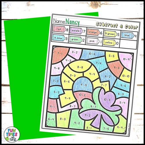 St. Patrick's Day Color by Number | Addition Subtraction & Mixed ...
