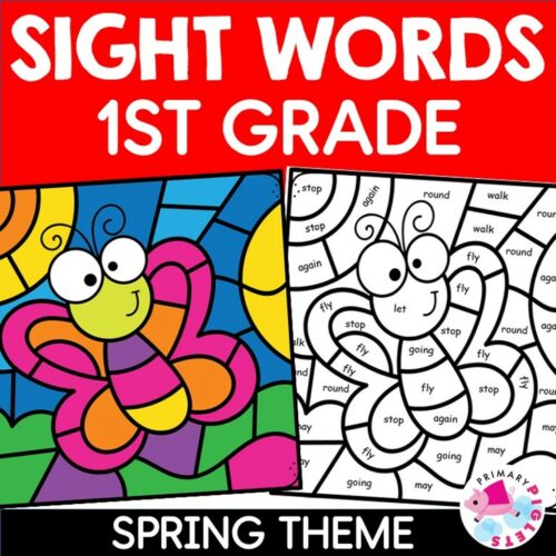 SPRING COLOR BY CODE SIGHT WORDS 1ST GRADE | Made By Teachers