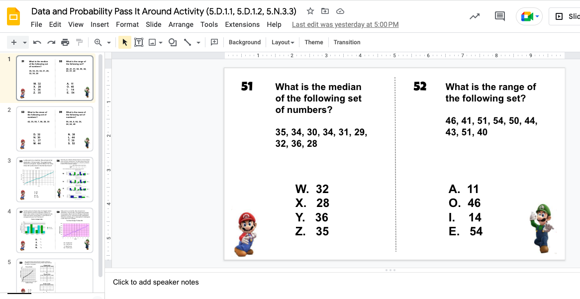 5th Grade Math Mario and Luigi State Test Review | Made By Teachers