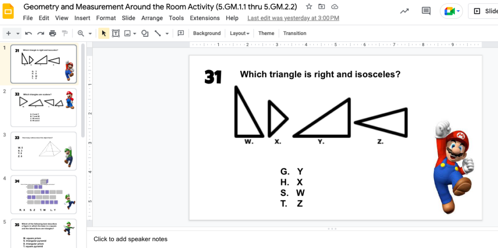 5th Grade Math Mario and Luigi State Test Review | Made By Teachers