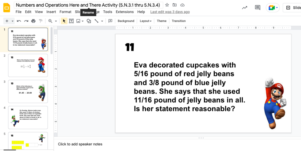 5th Grade Math Mario and Luigi State Test Review | Made By Teachers