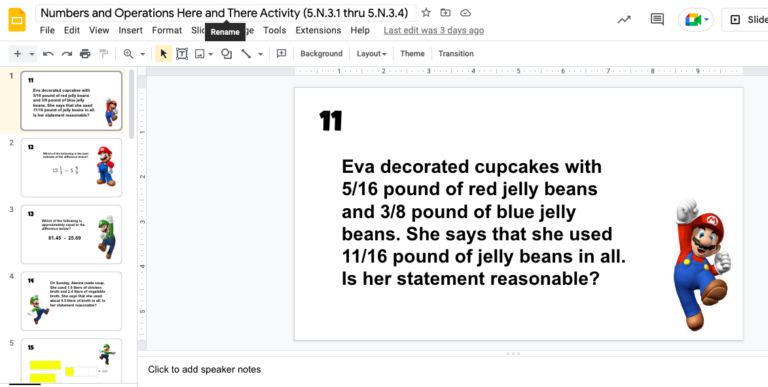 5th Grade Math Mario and Luigi State Test Review | Made By Teachers