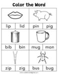 CVC Words, Say and Write the CVC Words, Phonics Worksheets ...