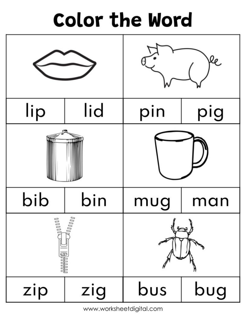 CVC Words, Say and Write the CVC Words, Phonics Worksheets ...
