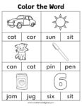 CVC Words, Say and Write the CVC Words, Phonics Worksheets ...