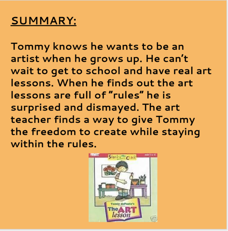 THE ART LESSON BY TOMIE dePAOLA READING ACTIVITY UNIT | Made By Teachers