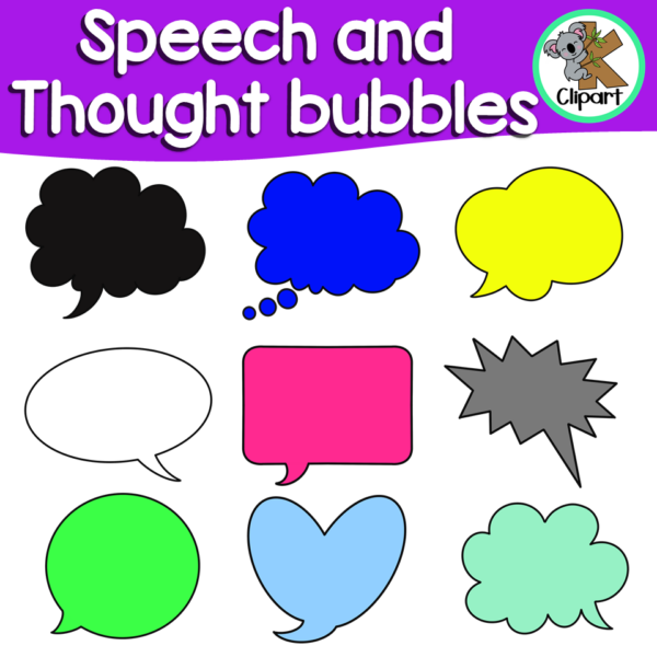 Speech and thought Bubbles by K Clipart | Made By Teachers