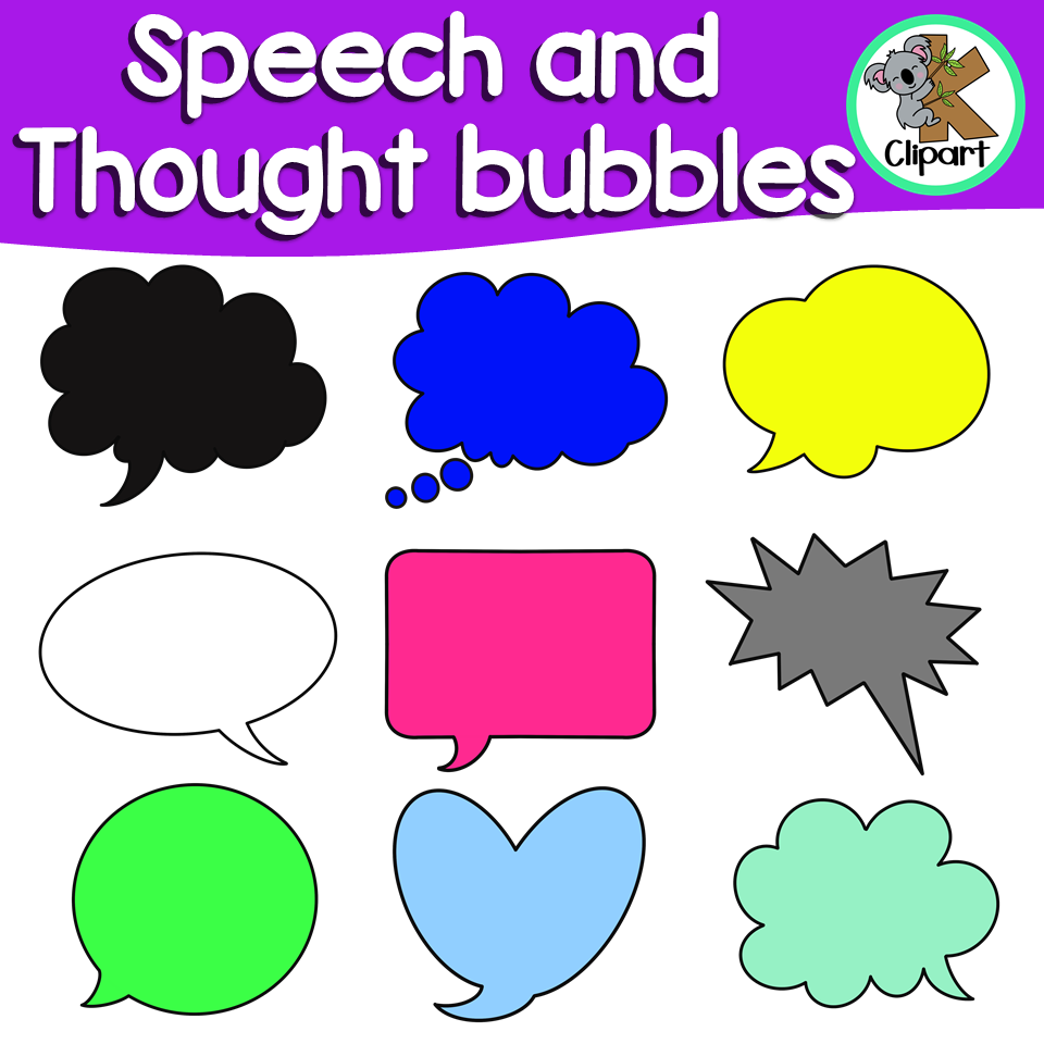 Speech and thought Bubbles by K Clipart | Made By Teachers