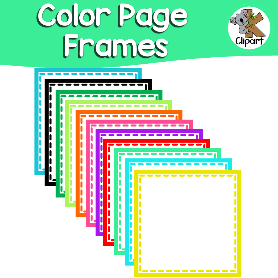 Color Page Frames by K Clipart | Made By Teachers
