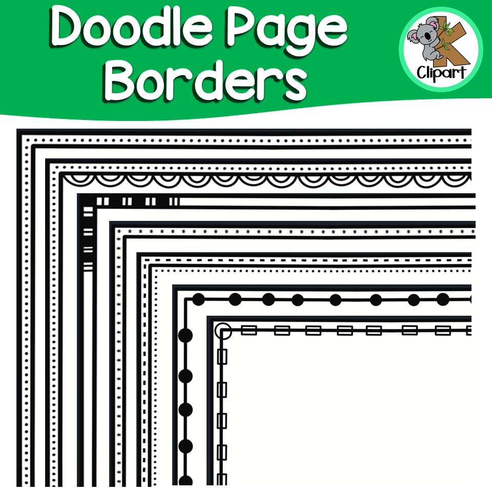 Doodle Page borders by K clipart | Made By Teachers