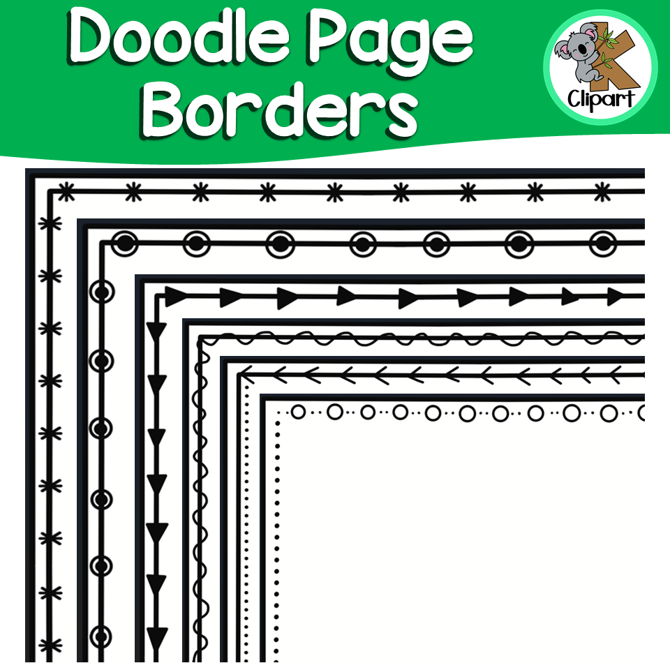 Doodle Page borders by K clipart | Made By Teachers