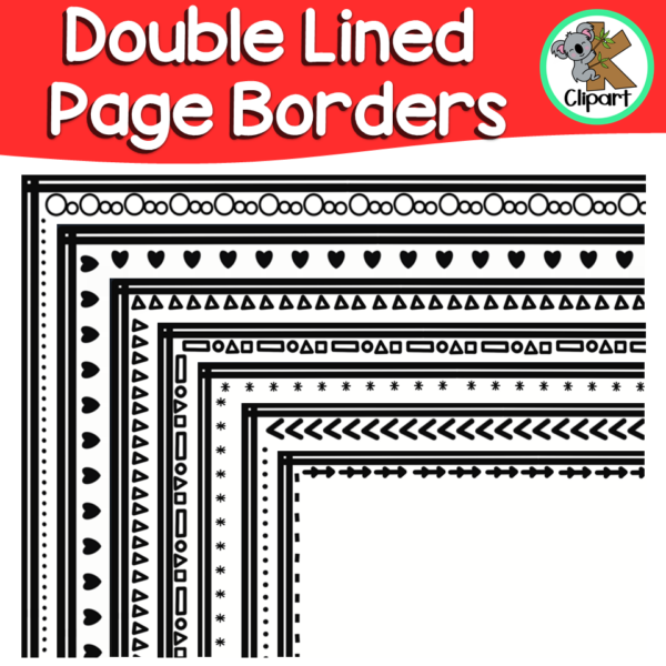 Double line borders by K clipart | Made By Teachers