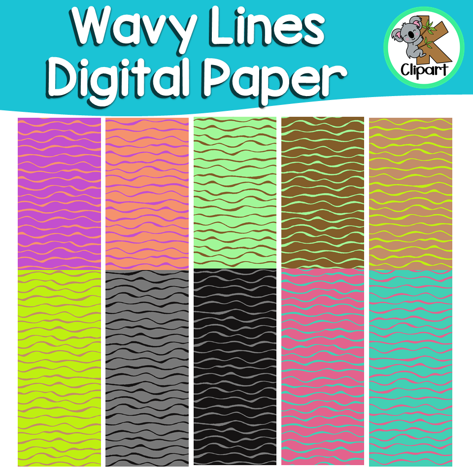 Wavy Lines Digital Paper by K clipart | Made By Teachers
