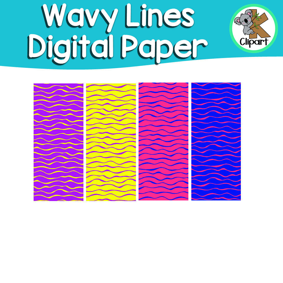 Wavy Lines Digital Paper by K clipart | Made By Teachers