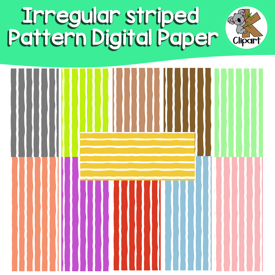 Irregular Striped Digital Paper by K clipart | Made By Teachers