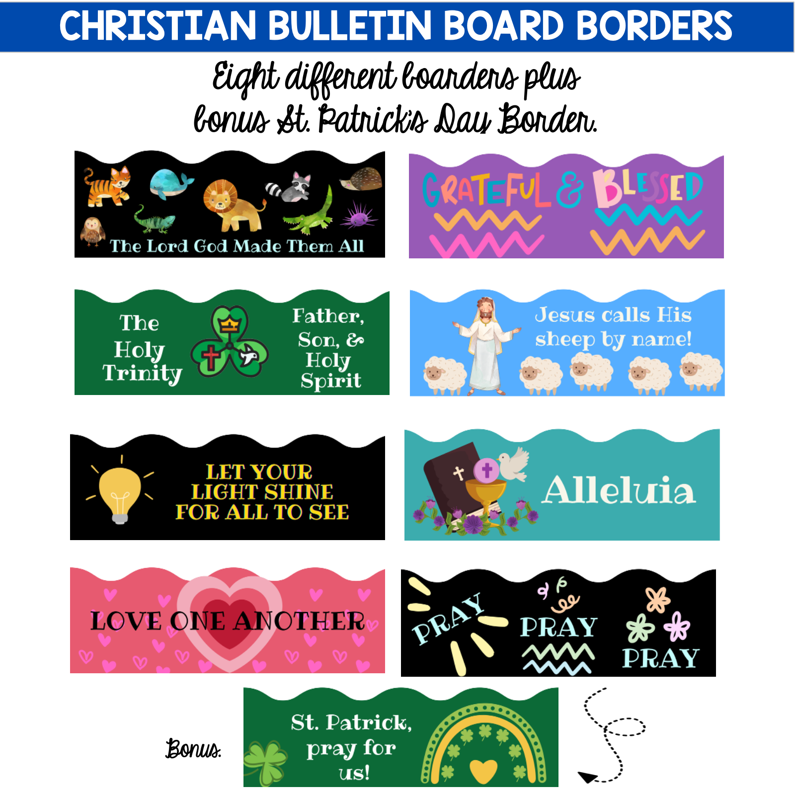 Christian Bulletin Board Borders Set 2 | Made By Teachers