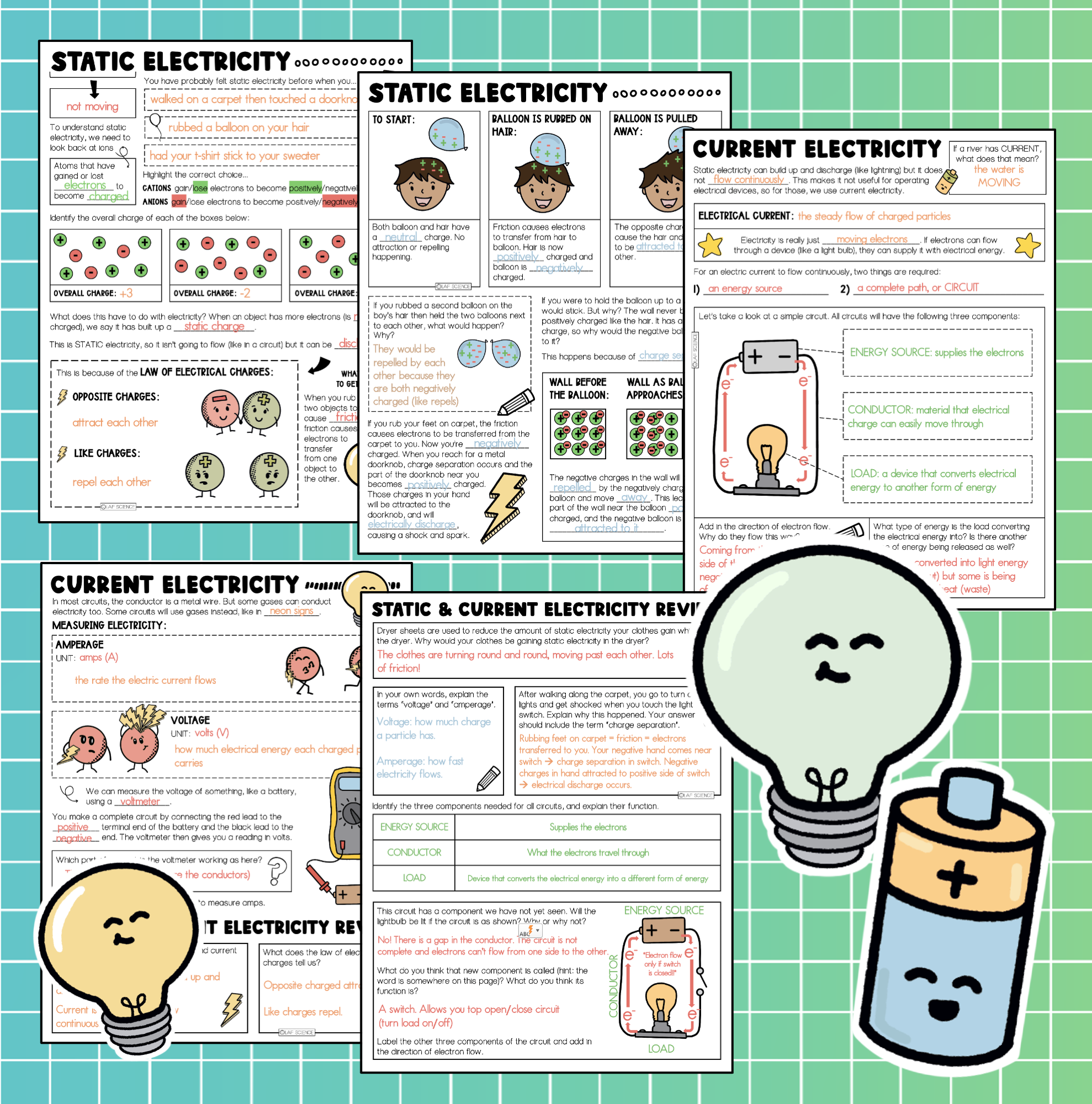 Static and Current Electricity Notes and Practice | Made By Teachers