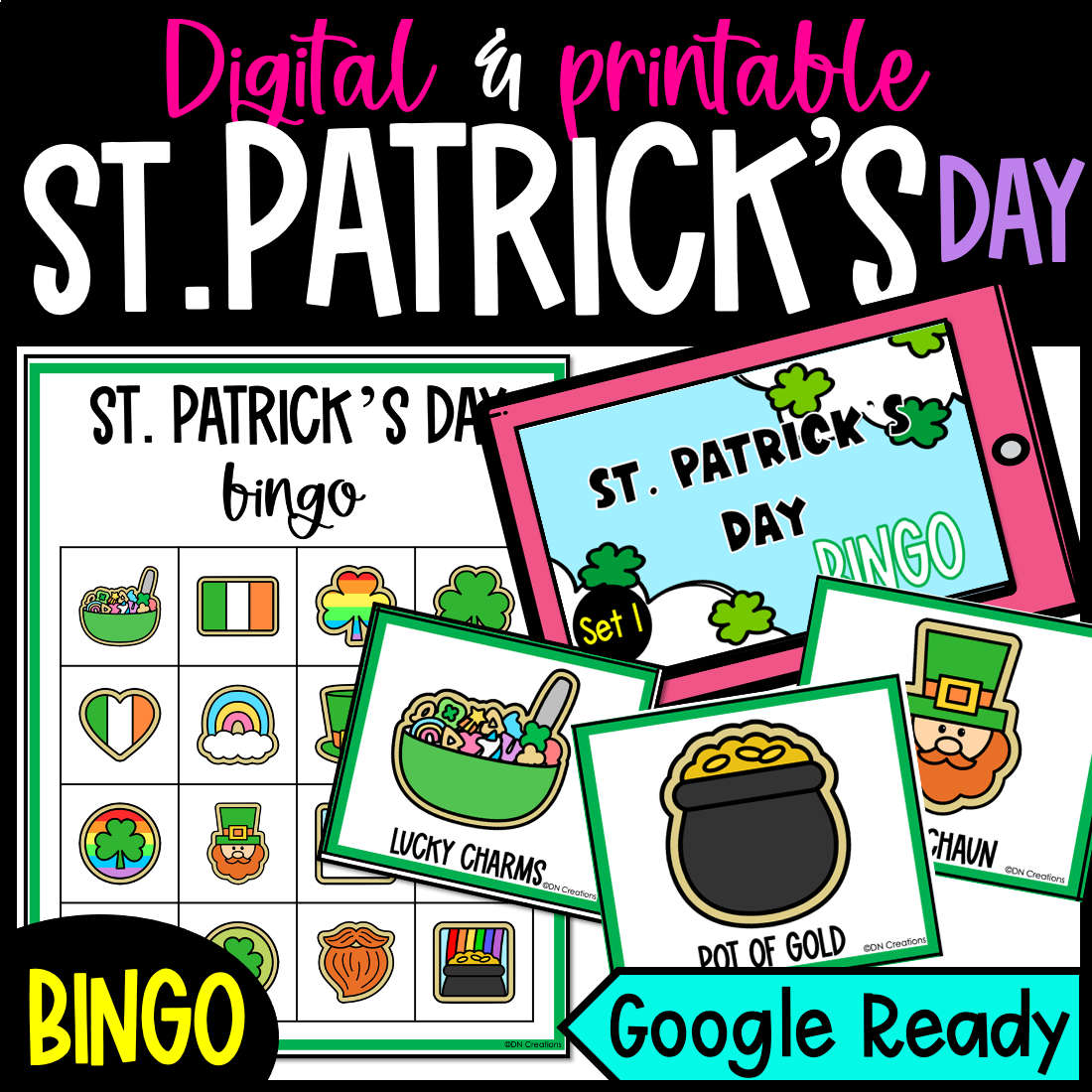 St. Patrick's Day Bingo Game l St. Patrick's Bingo l March Activity ...