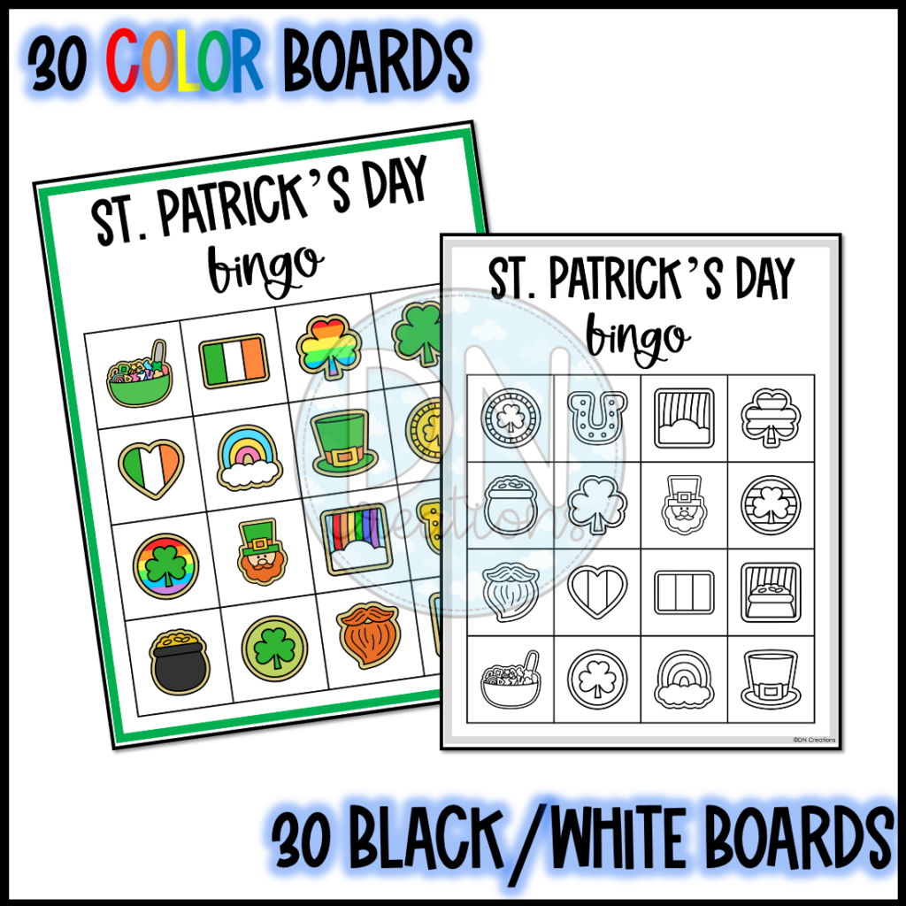 St. Patrick's Day Bingo Game l St. Patrick's Bingo l March Activity ...