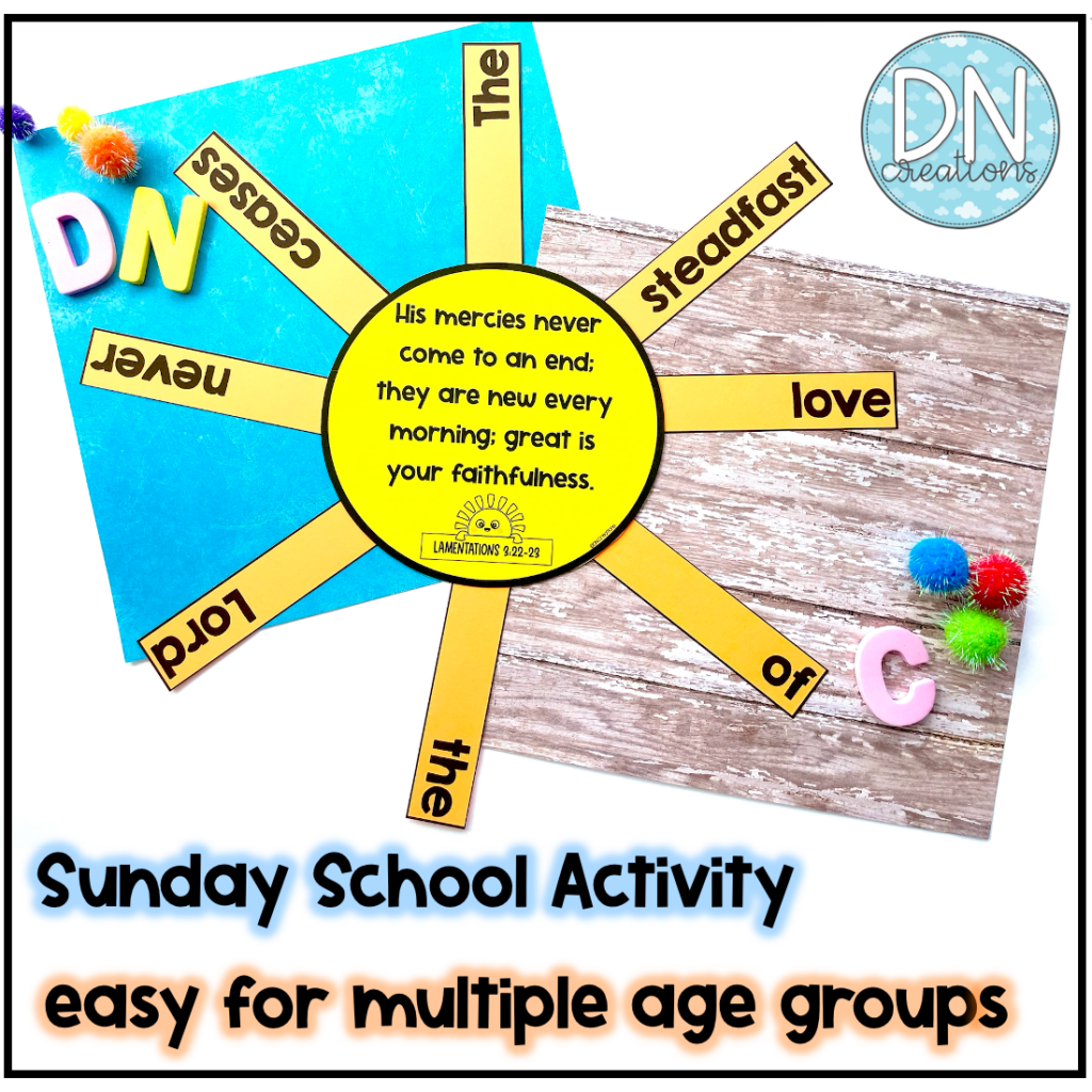 Lamentations 3:22-23 Bible Craft l Bible Memory Verse Craft l God's ...