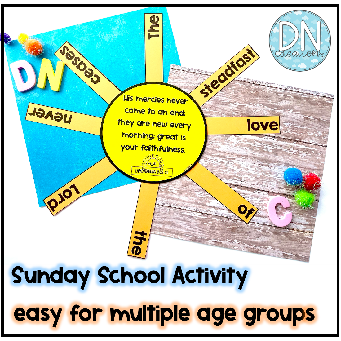 Lamentations 3:22-23 Bible Craft l Bible Memory Verse Craft l God's ...