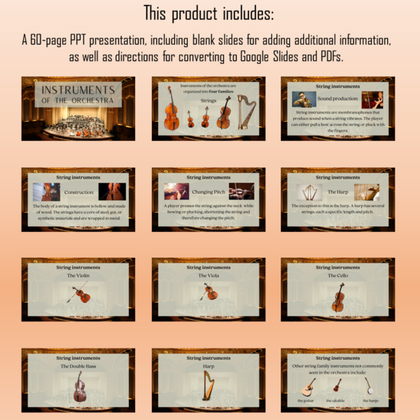 INSTRUMENTS OF THE ORCHESTRA a Middle and High School General Music ...