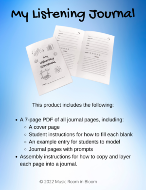 MUSIC LISTENING JOURNAL for Middle School General Music | Made By Teachers