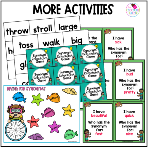 Synonyms Worksheets and Activities 1st Grade Grammar for Vocabulary ...
