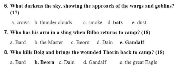 Reading Quizzes for ALL chapters of Tolkien's THE HOBBIT -- No Prep ...