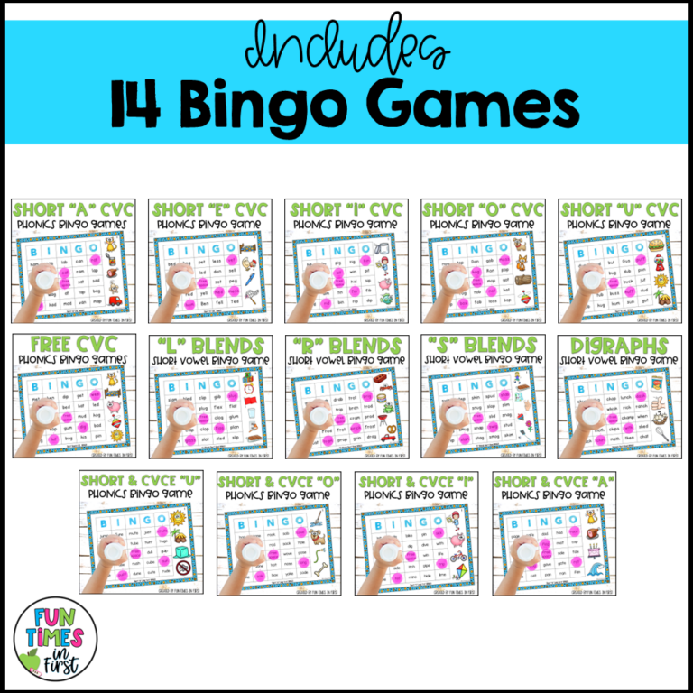 Phonics Bingo Bundle | CVC Blends Digraphs and CVCe Words | No Prep ...