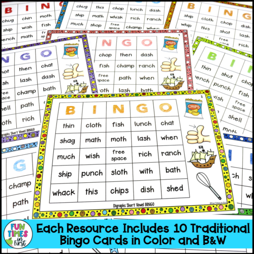 Blends and Digraphs Short Vowels BINGO Bundle | No Prep Phonics Games ...