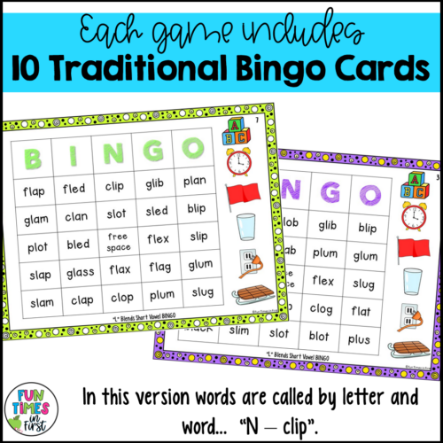 Blends and Digraphs Short Vowels BINGO Bundle | No Prep Phonics Games ...
