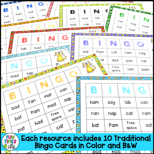 Short Vowels BINGO Bundle | CVC Blends and Digraphs | No Prep Phonics ...