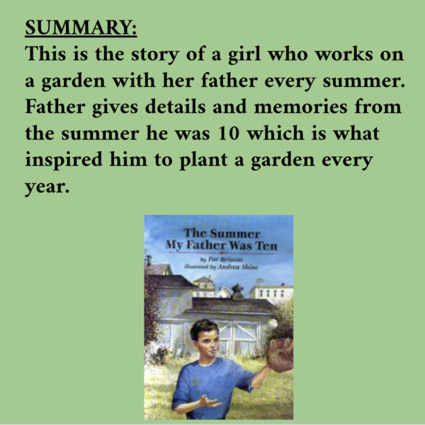 THE SUMMER MY FATHER WAS TEN BY PAT BRISSON READING & EXTENSION ...