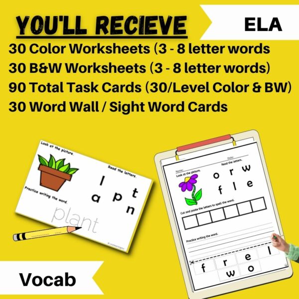 Spring Functional Vocabulary / Sight Word Life Skills Worksheets w/Task ...
