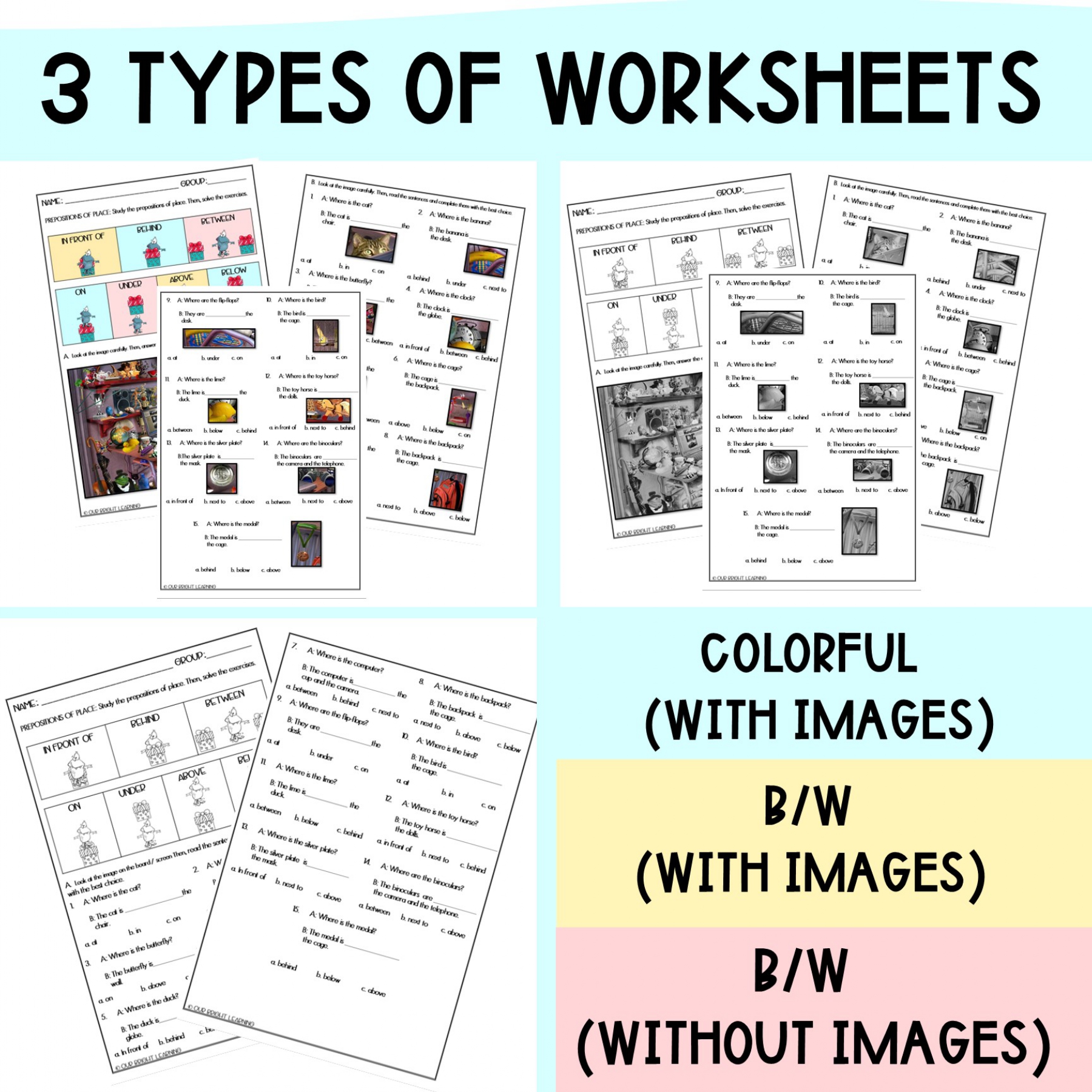 FREEBIE | Prepositions of Place | ESCAPE ROOM | BOOM Cards| Worksheets ...