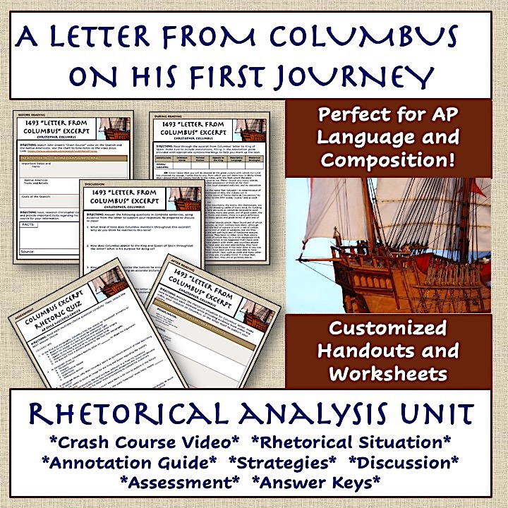 A Letter from Columbus - AP Language and Composition Rhetorical ...