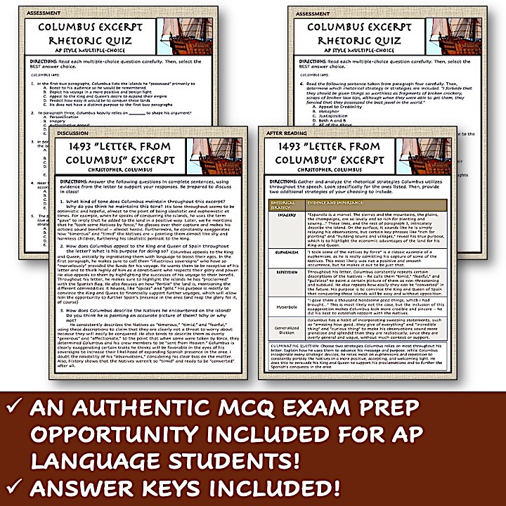 A Letter from Columbus - AP Language and Composition Rhetorical ...