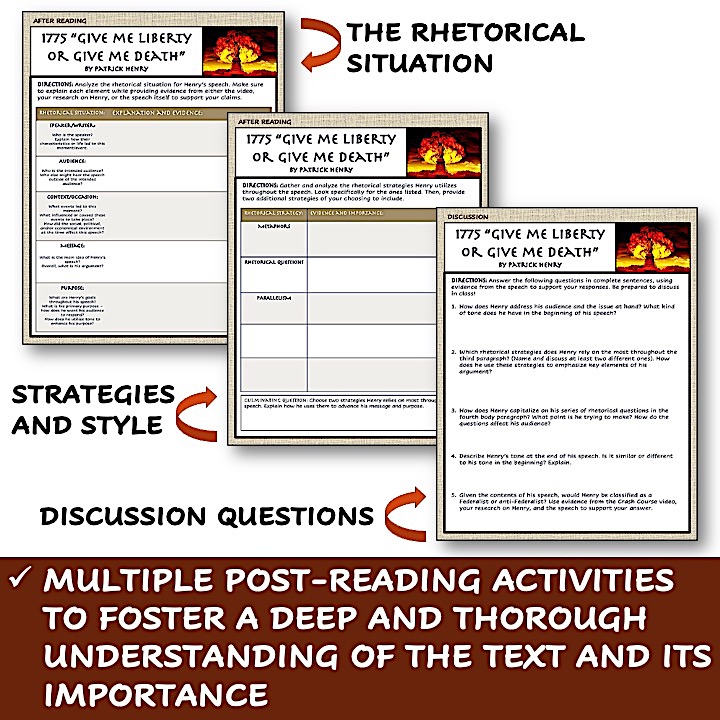 Patrick Henry Liberty or Death AP Language & Composition Rhetorical ...