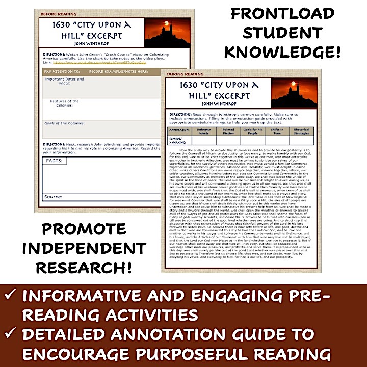Winthrop's City Upon A Hill - AP Language & Composition Rhetorical ...