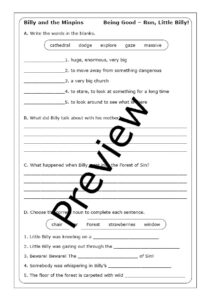 Roald Dahl "Billy and the Minpins" worksheets | Made By Teachers