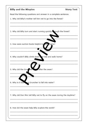 Roald Dahl "Billy and the Minpins" worksheets | Made By Teachers