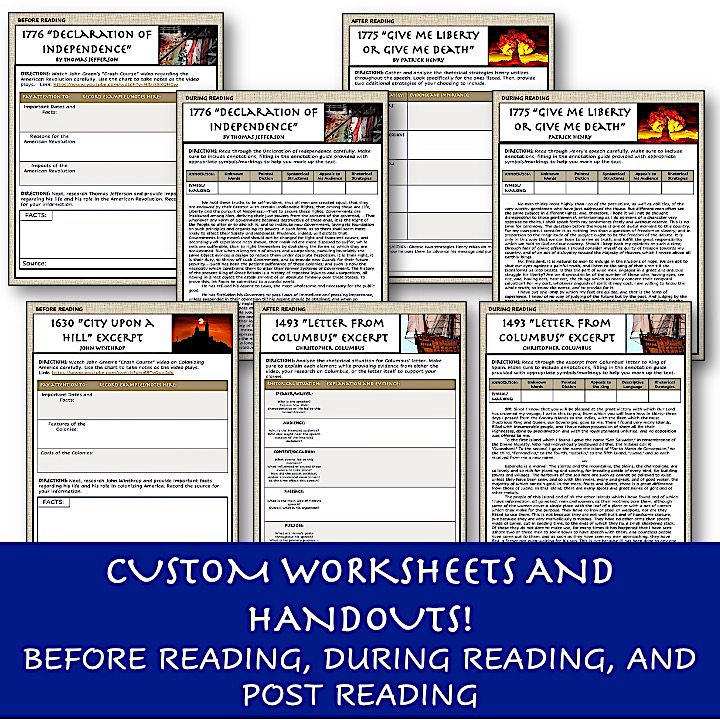 Early America AP Language & Composition Rhetorical Analysis Unit Bundle ...