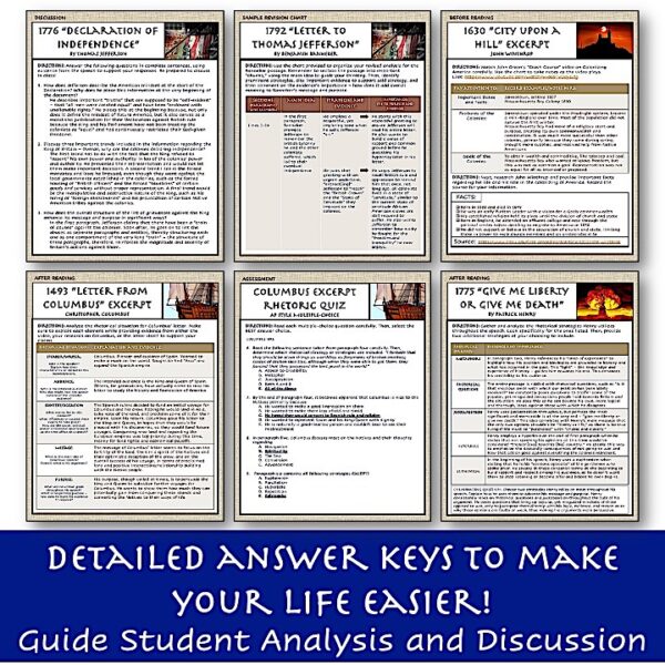 Early America AP Language & Composition Rhetorical Analysis Unit Bundle ...